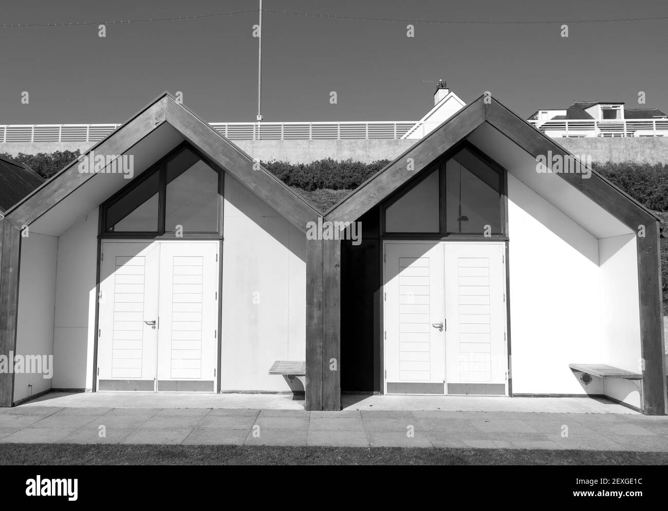 Beach huts with veranda hi-res stock photography and images - Alamy