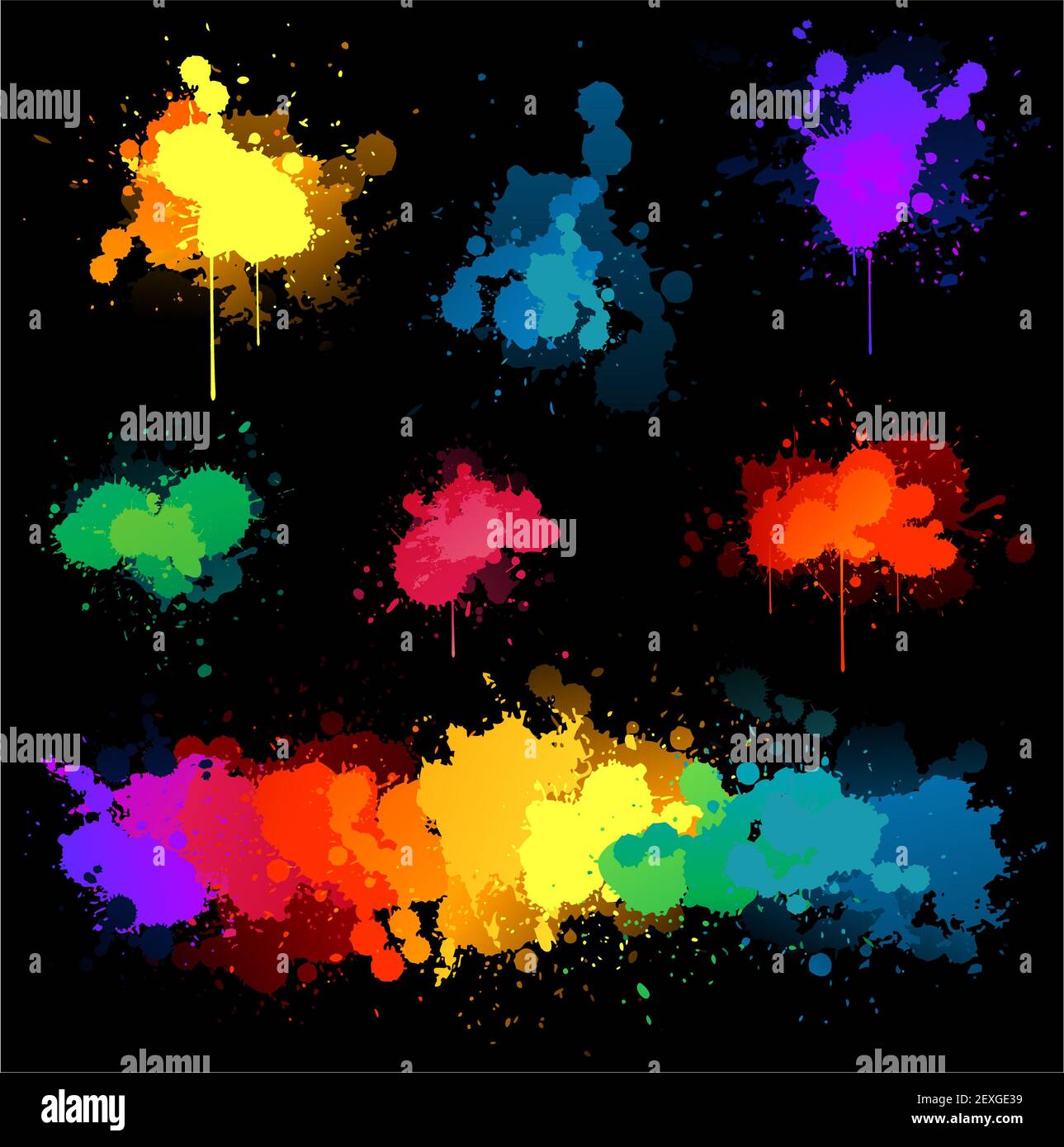 Paint splat illustrations Stock Photo - Alamy