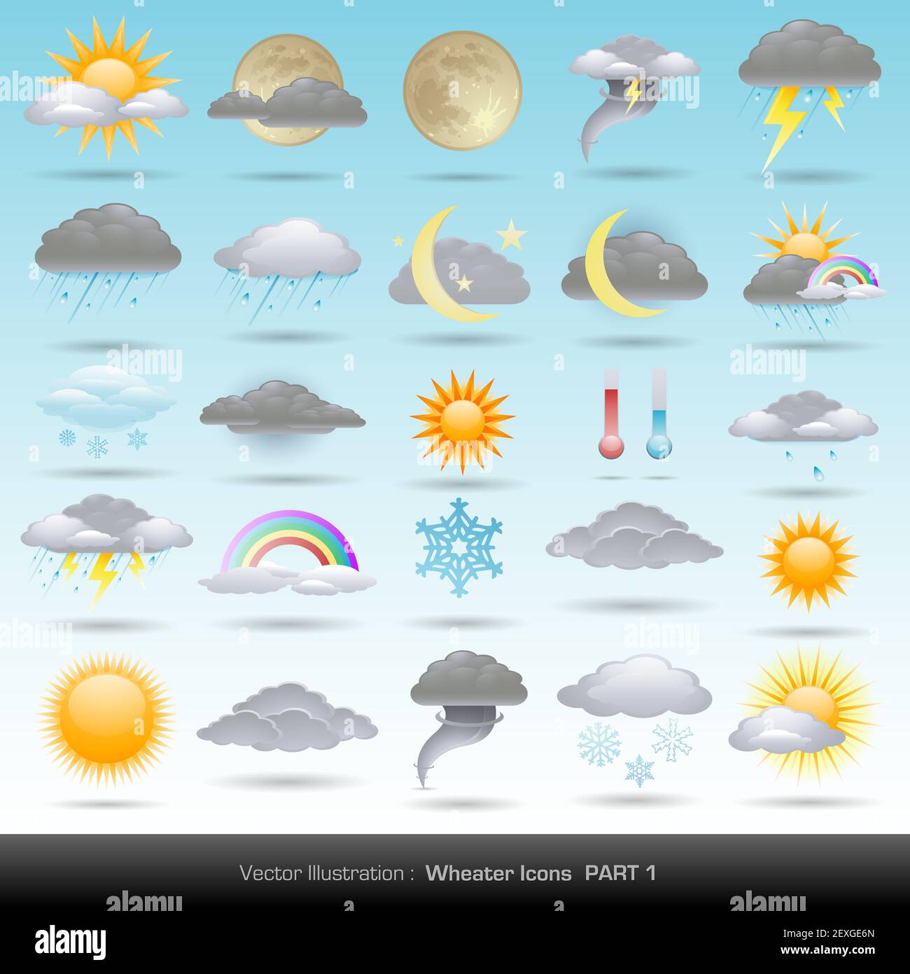 Vector weather icons collection Stock Photo - Alamy
