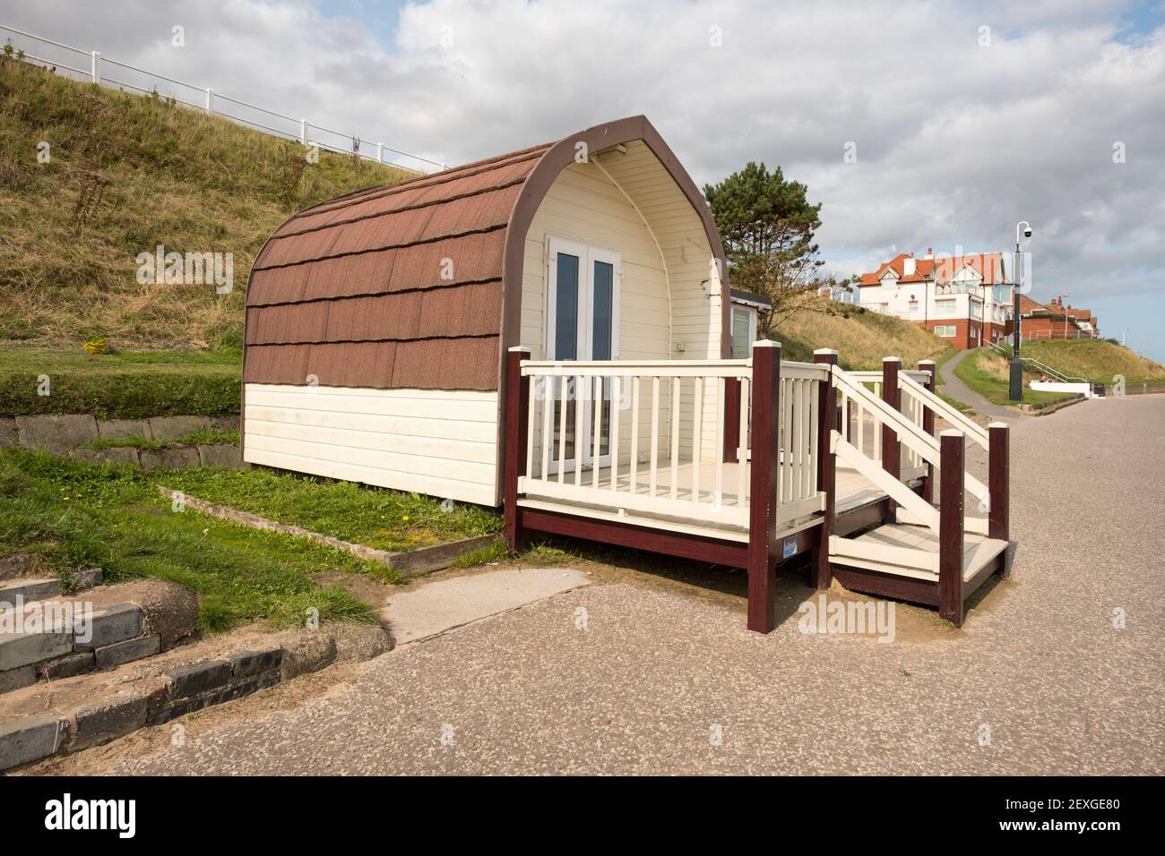 Modern beach hut example Stock Photo - Alamy