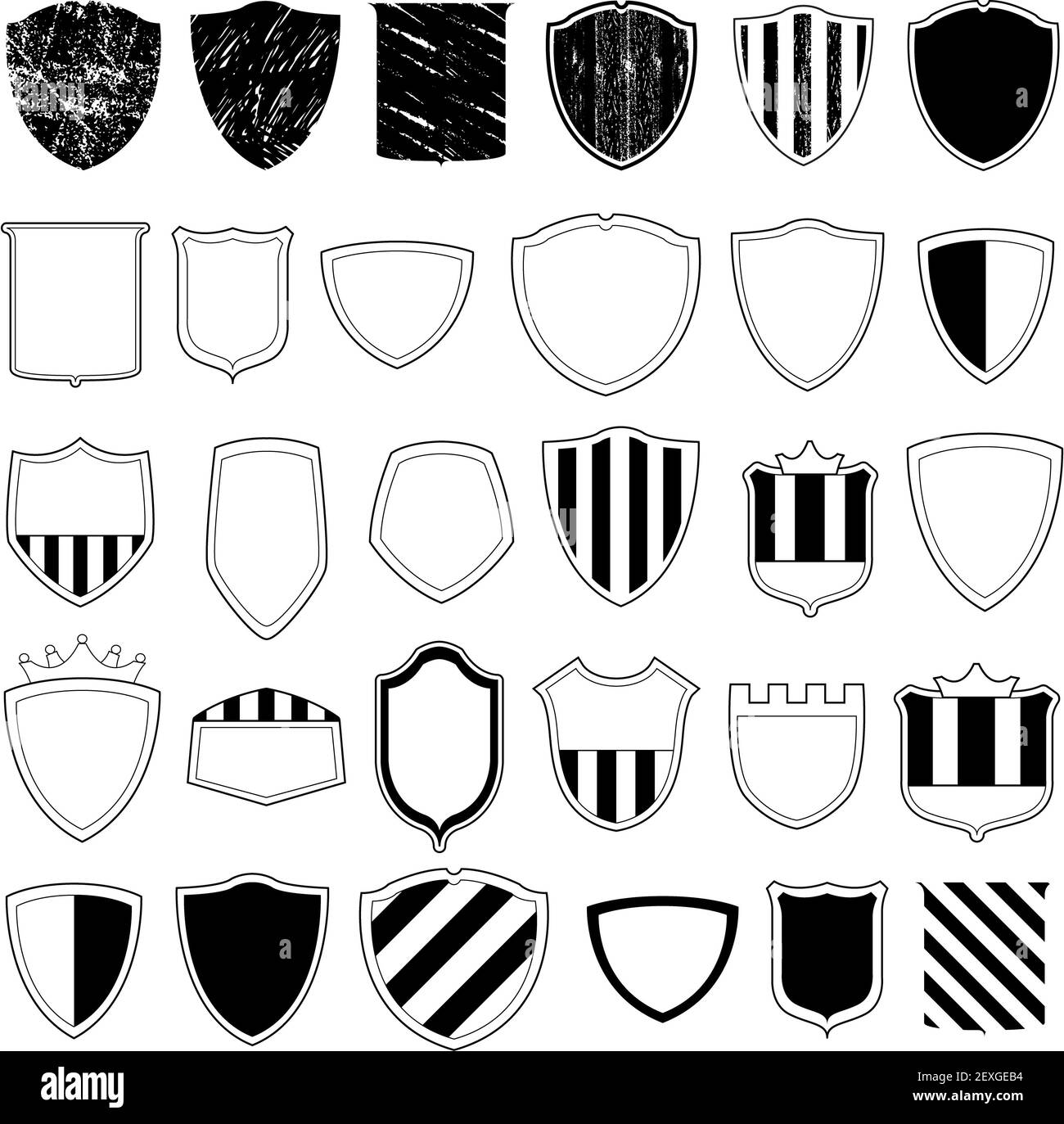 Vector shields collection Stock Photo - Alamy