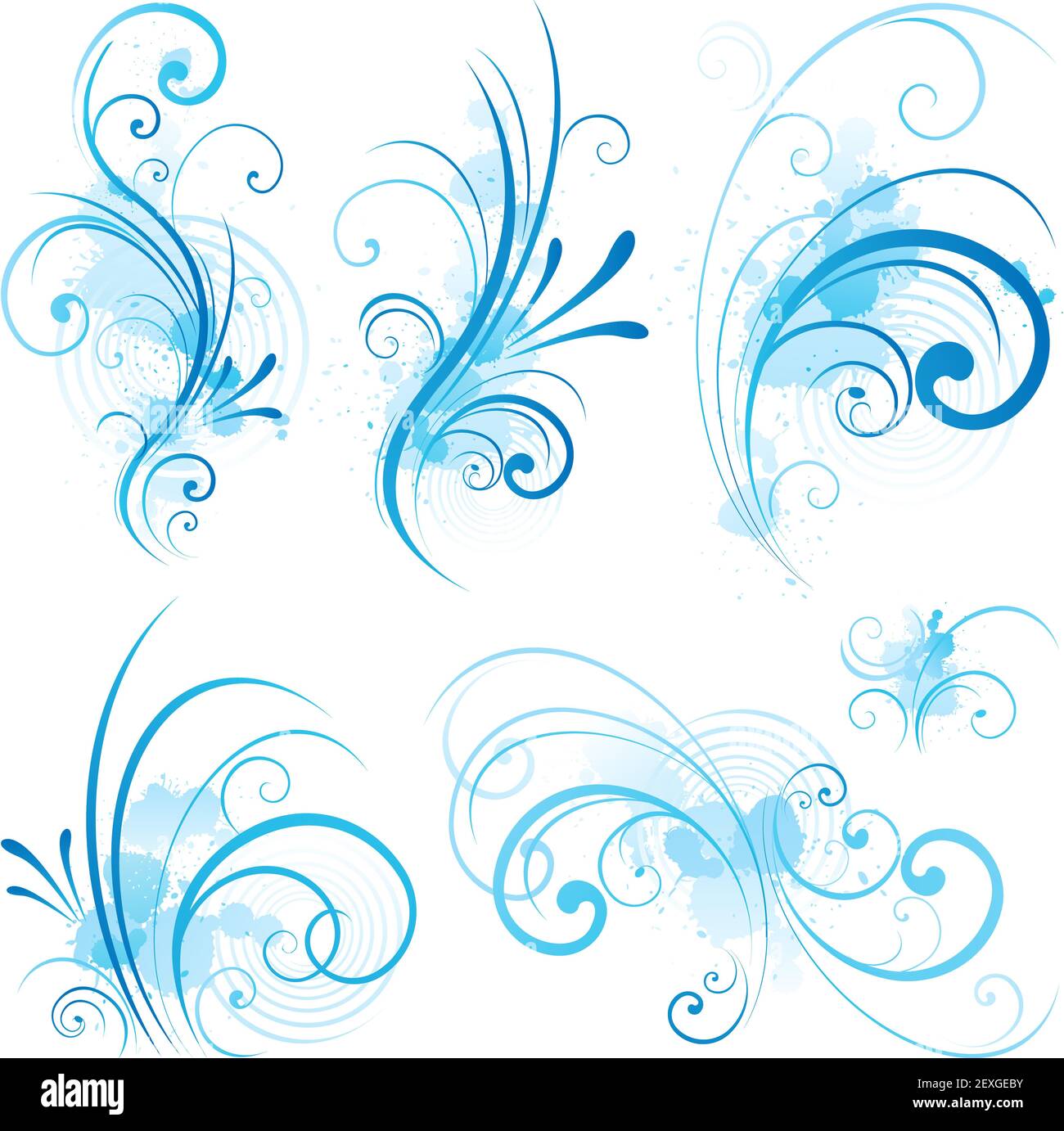 Blue scroll shape design Stock Photo - Alamy