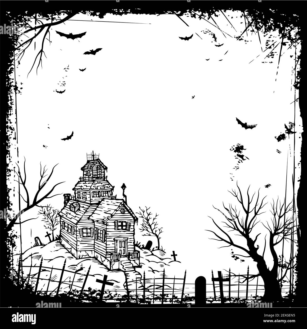 Halloween background Black and White Stock Photos & Images - Alamy