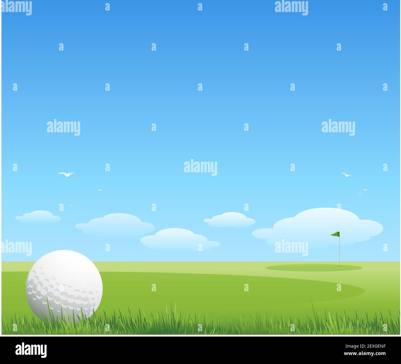 Golf illustration painting hi-res stock photography and images - Alamy