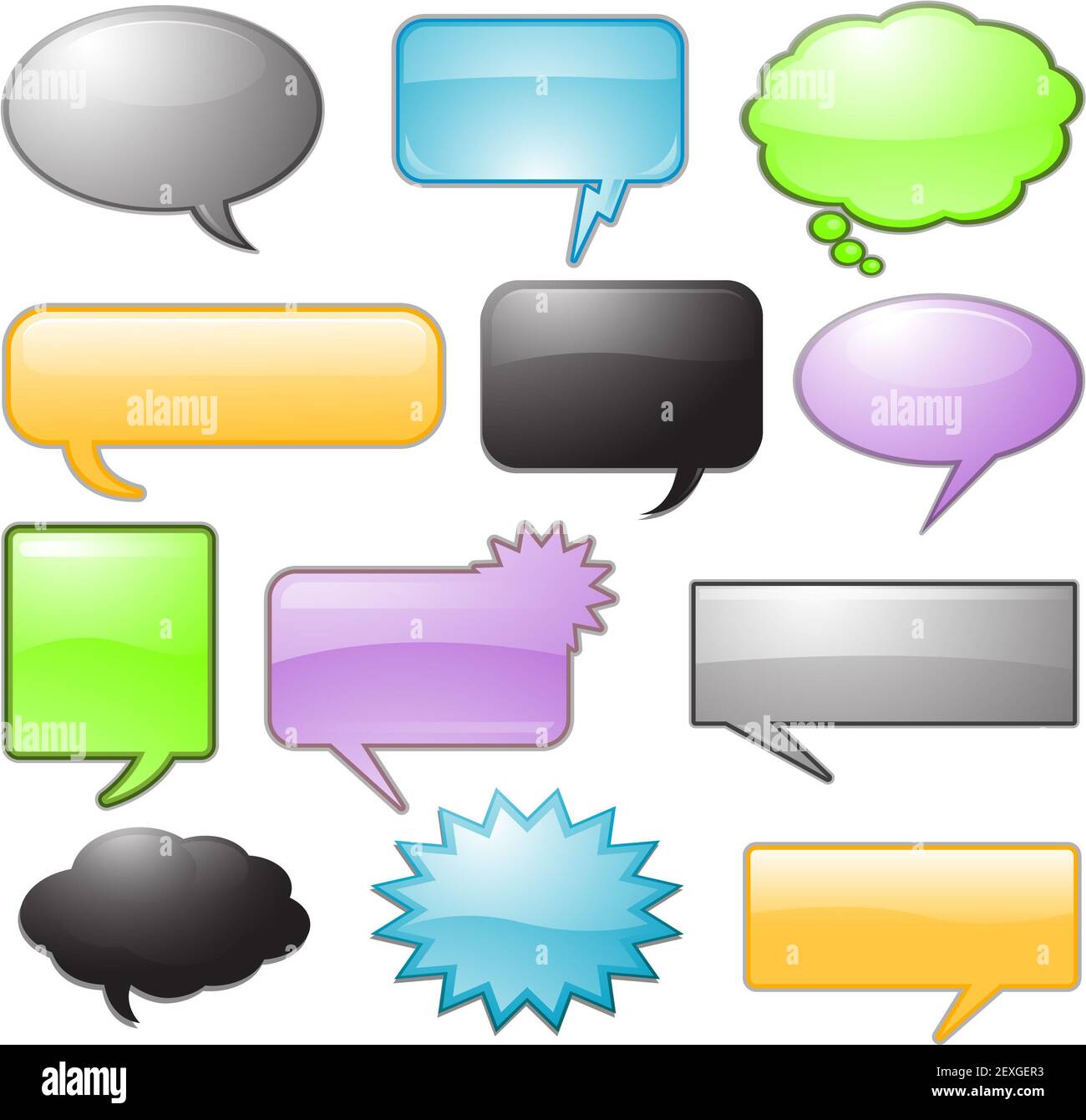 Retro speech bubbles set Cut Out Stock Images & Pictures - Alamy