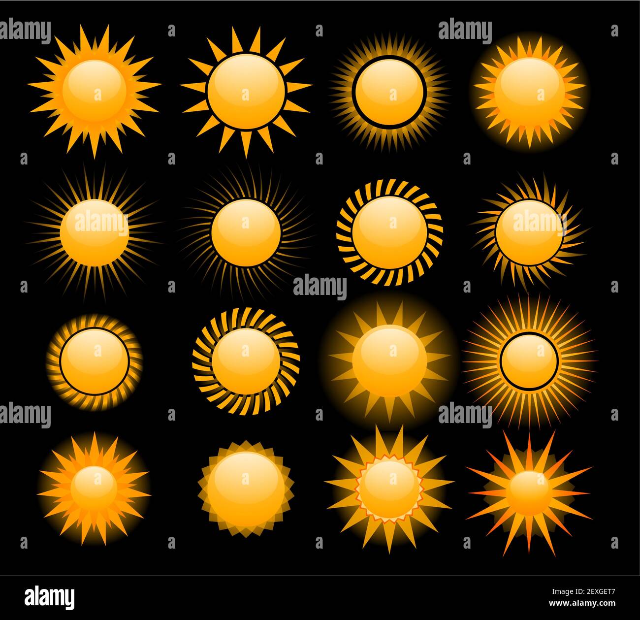 Vector sun icons Stock Photo - Alamy