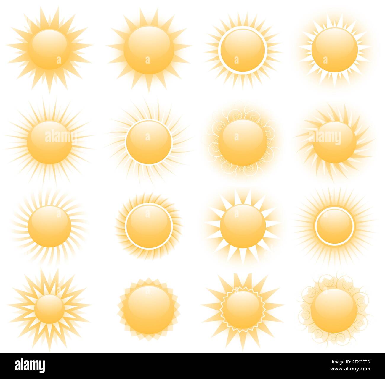 Vector sun icons Stock Photo - Alamy