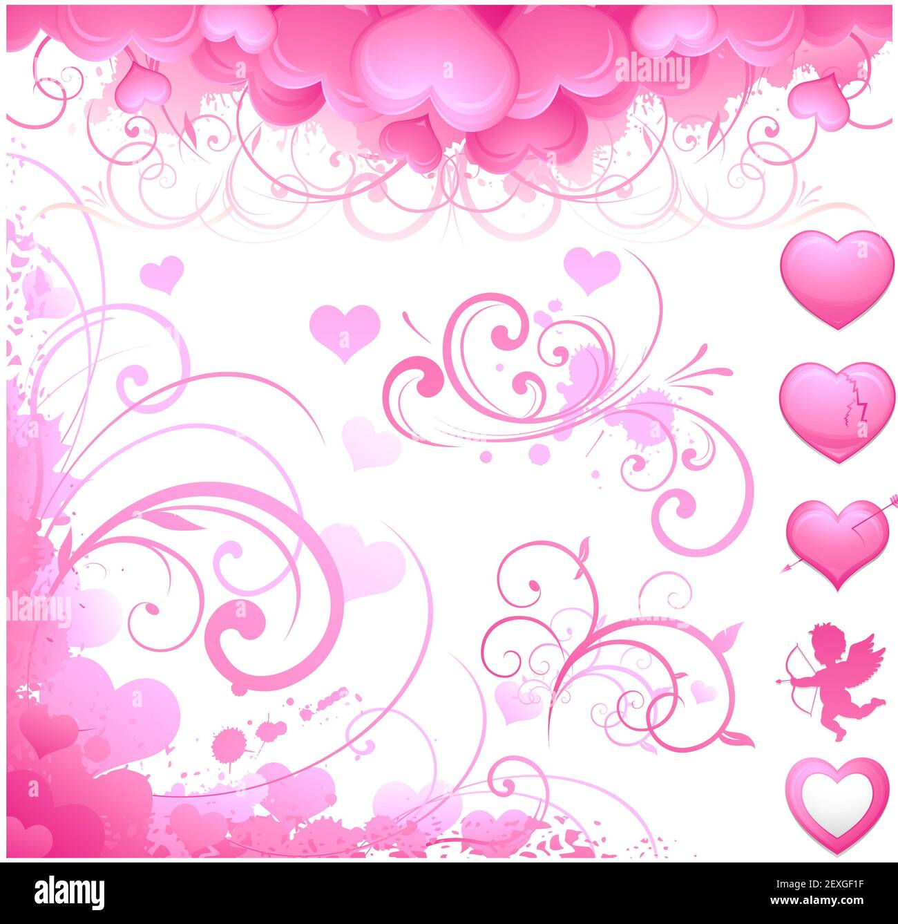 Happy valentines day text vector Cut Out Stock Images & Pictures - Alamy