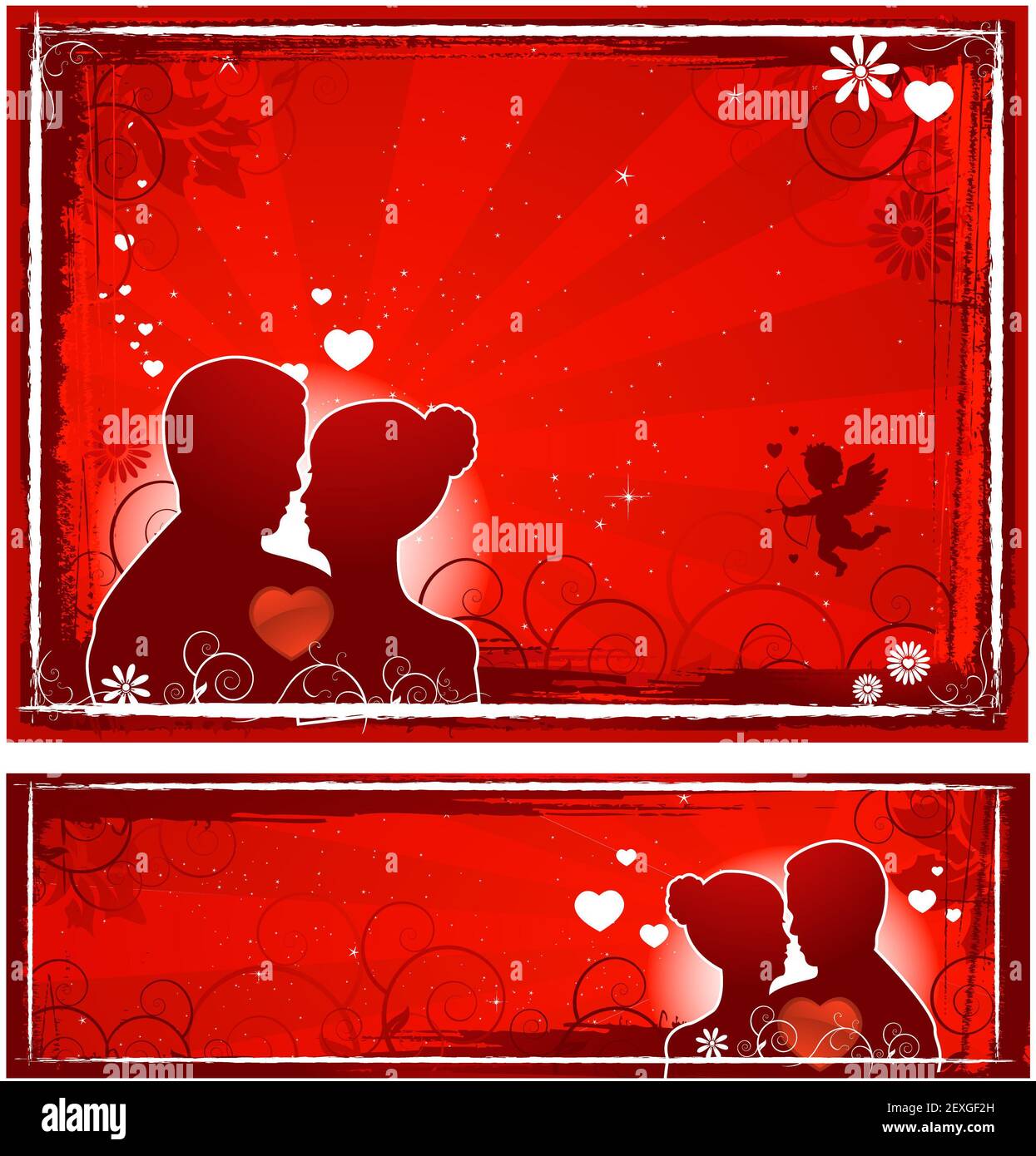 Valentine's day lovers banners Stock Photo - Alamy
