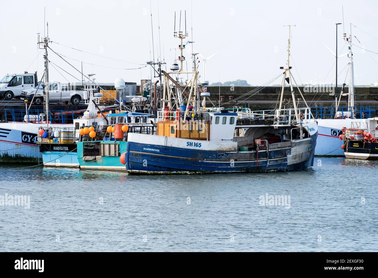 Harbour scene in Bridlington, Yorkshire, UK Stock Photo - Alamy