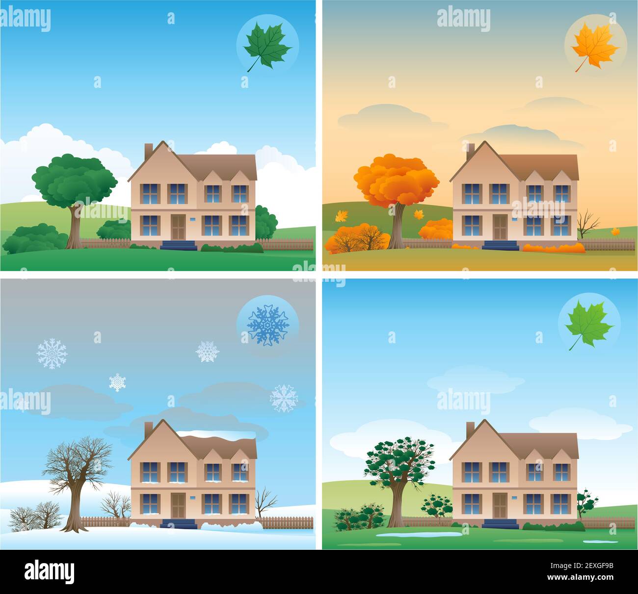 Four seasons background Stock Photo - Alamy