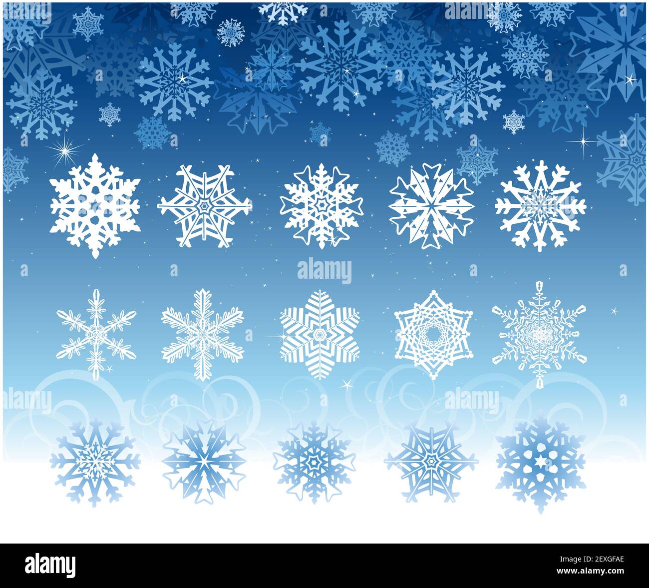 Snowflakes collection set Stock Photo - Alamy