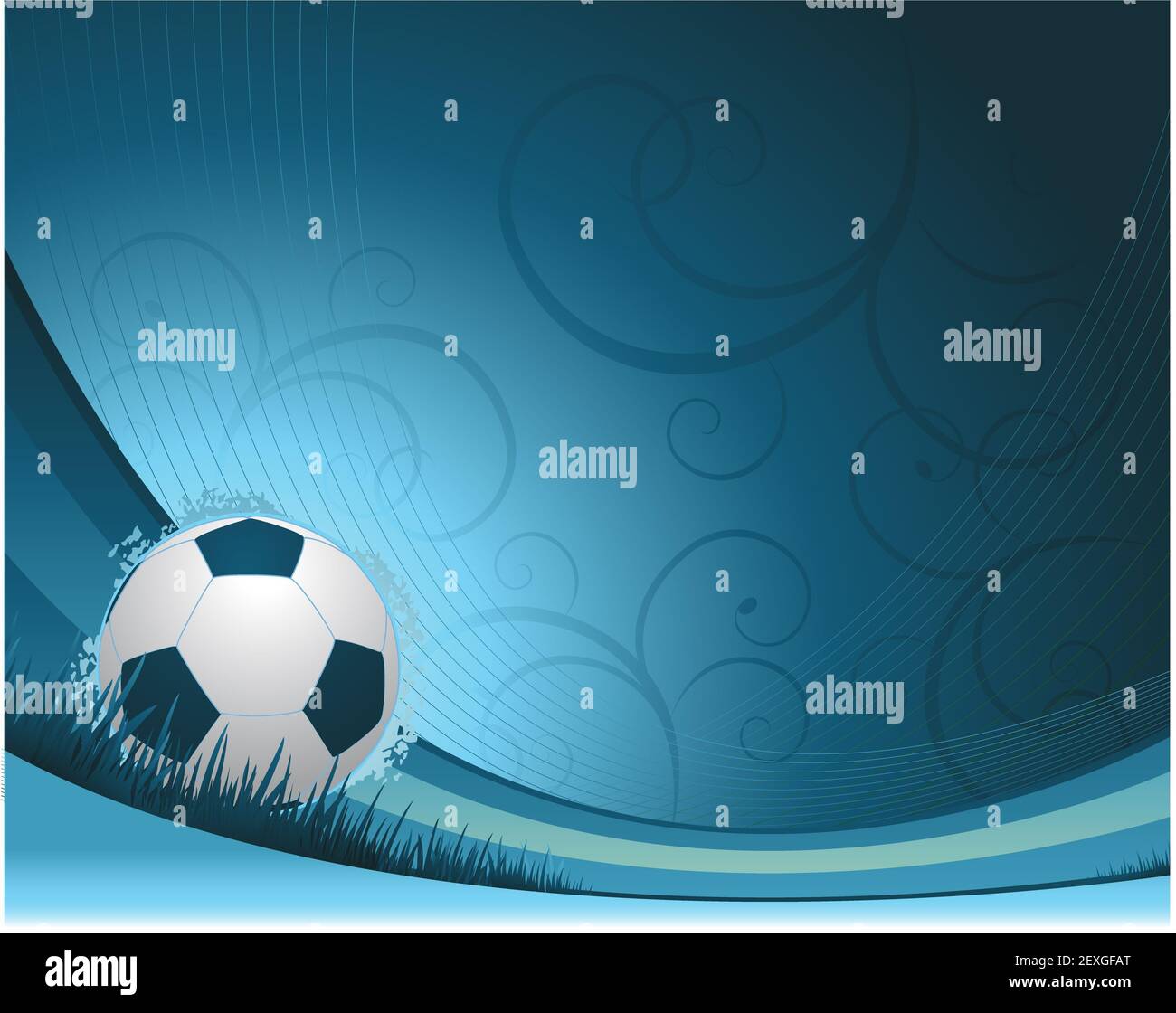 Blue soccer background with soccer ball Stock Photo - Alamy