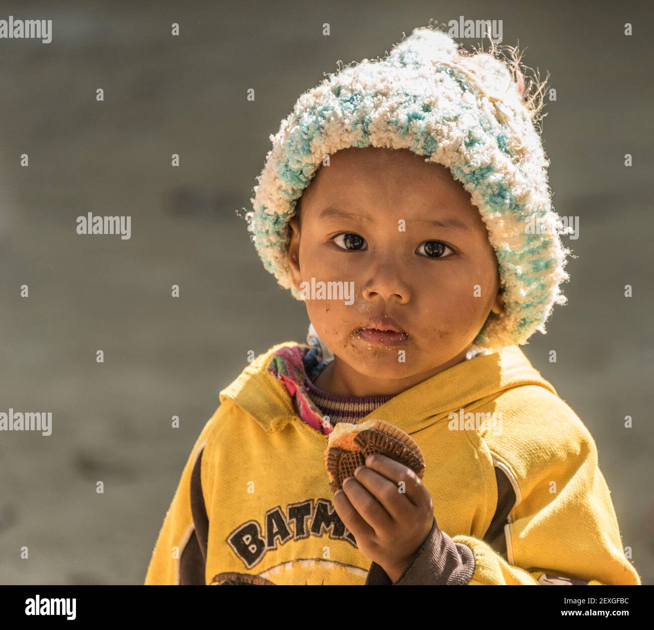 Portrait of baby in Myanmar village Stock Photo - Alamy