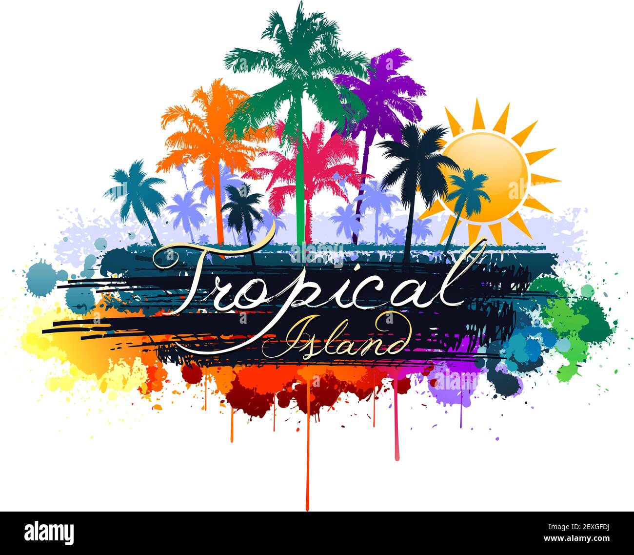 Colorful tropical background Stock Photo - Alamy