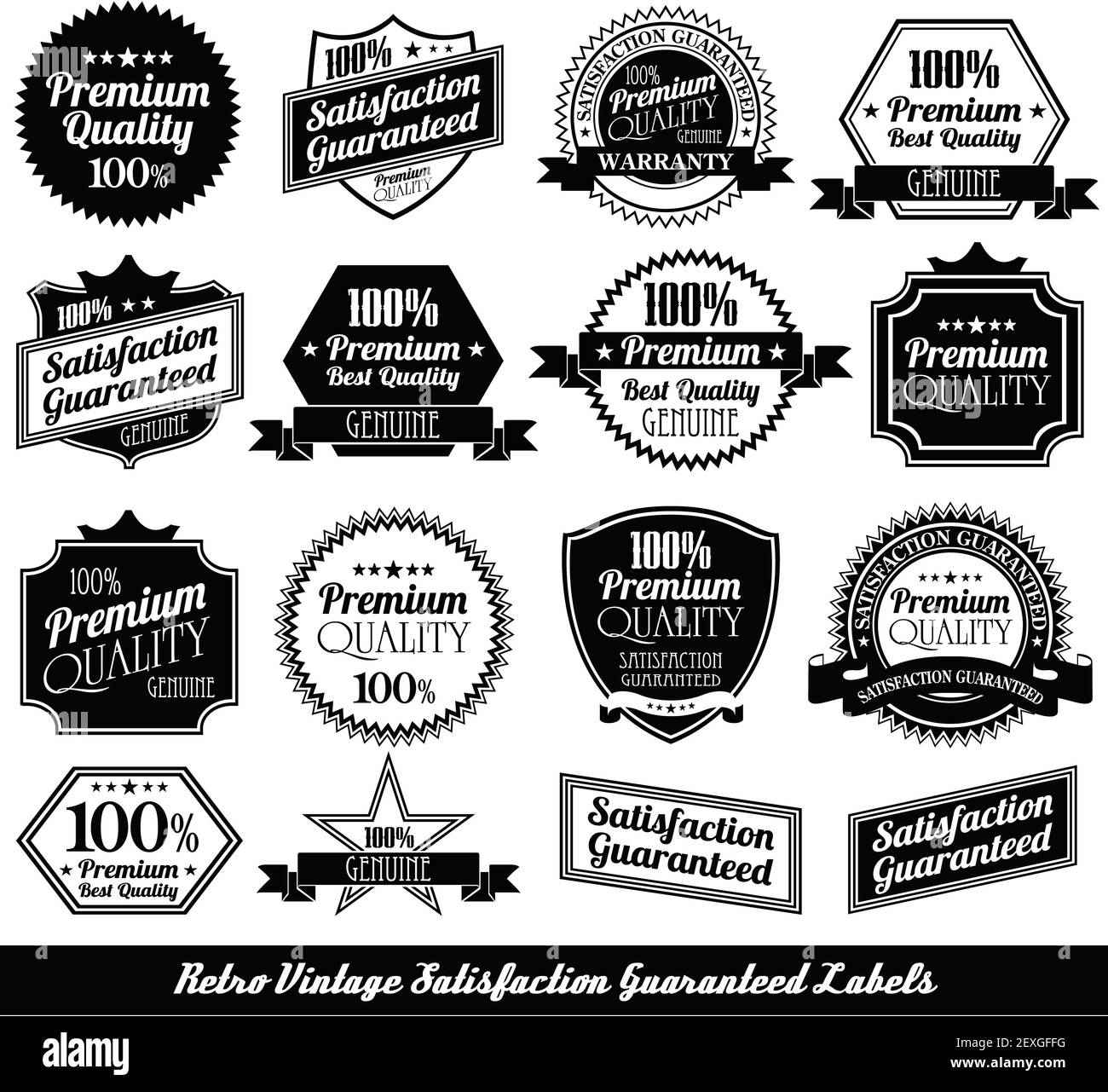 Premium quality Labels with retro design Stock Photo - Alamy