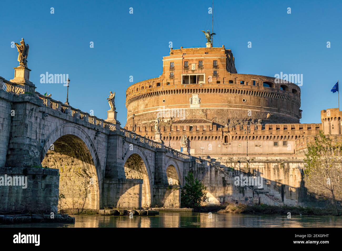 Famous italia fortress Saint Angel castle in Rome in Italy Stock Photo ...