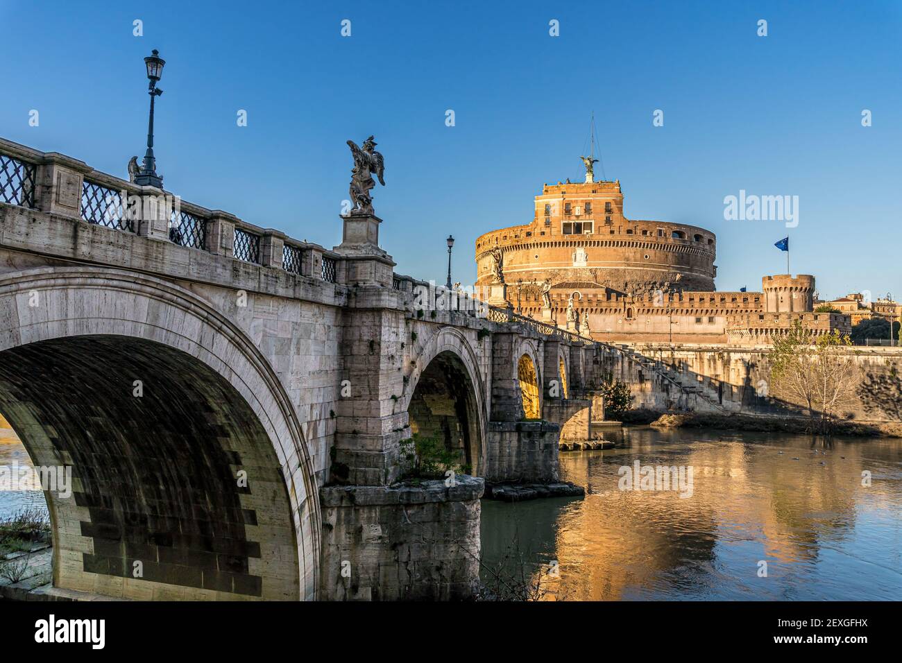 Famous italia fortress Saint Angel castle in Rome in Italy Stock Photo ...