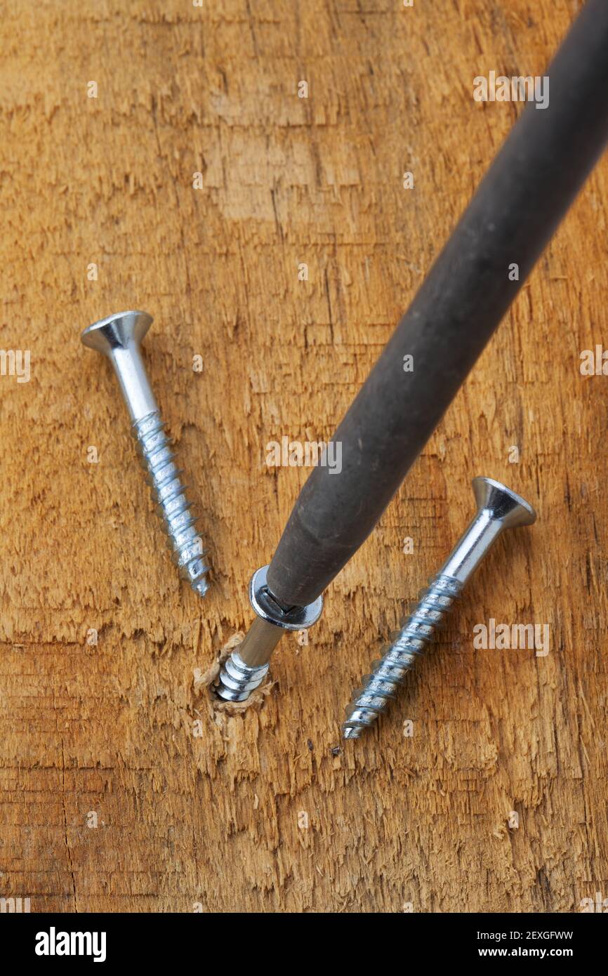 Screwing a screw Stock Photo - Alamy