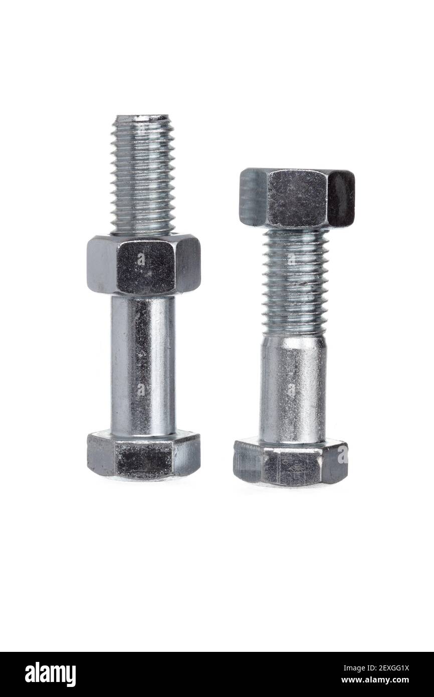Two bolts and two nuts Stock Photo - Alamy
