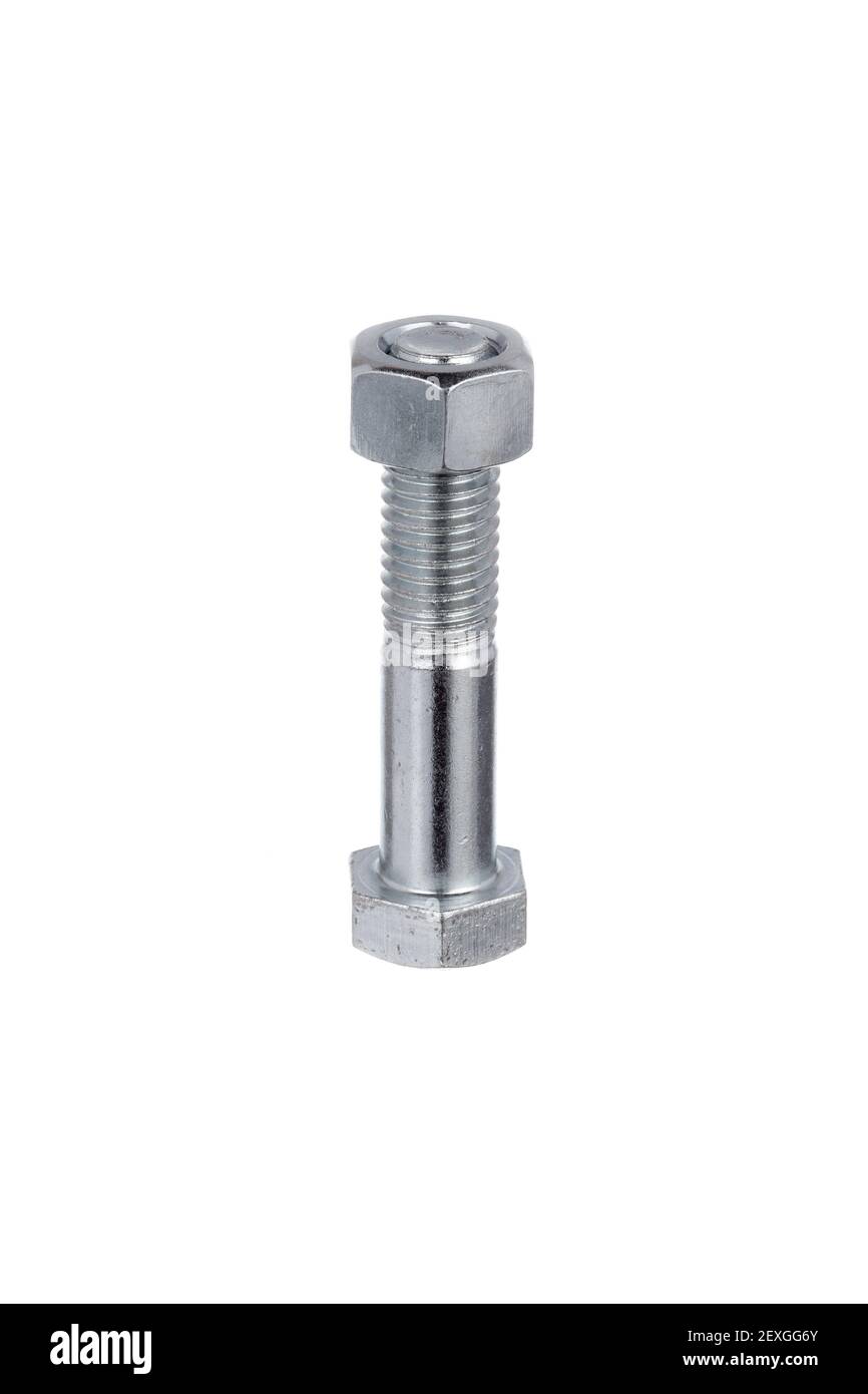 Nut on top of bolt Stock Photo - Alamy