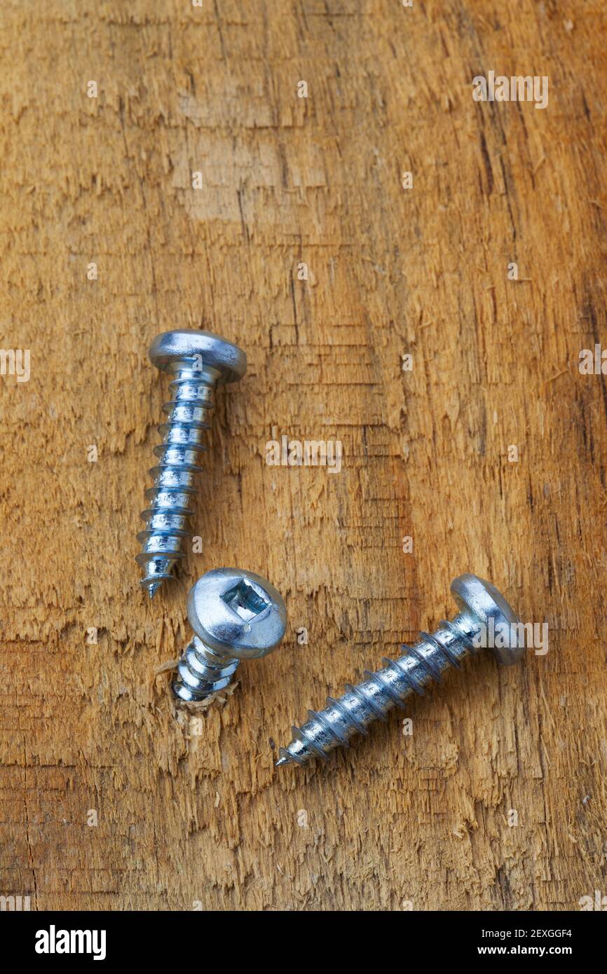 Screws in wood hi-res stock photography and images - Alamy