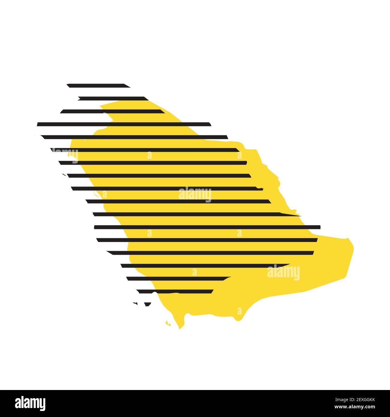 Saudi Arabia - solid black silhouette map of country area. Simple flat ...