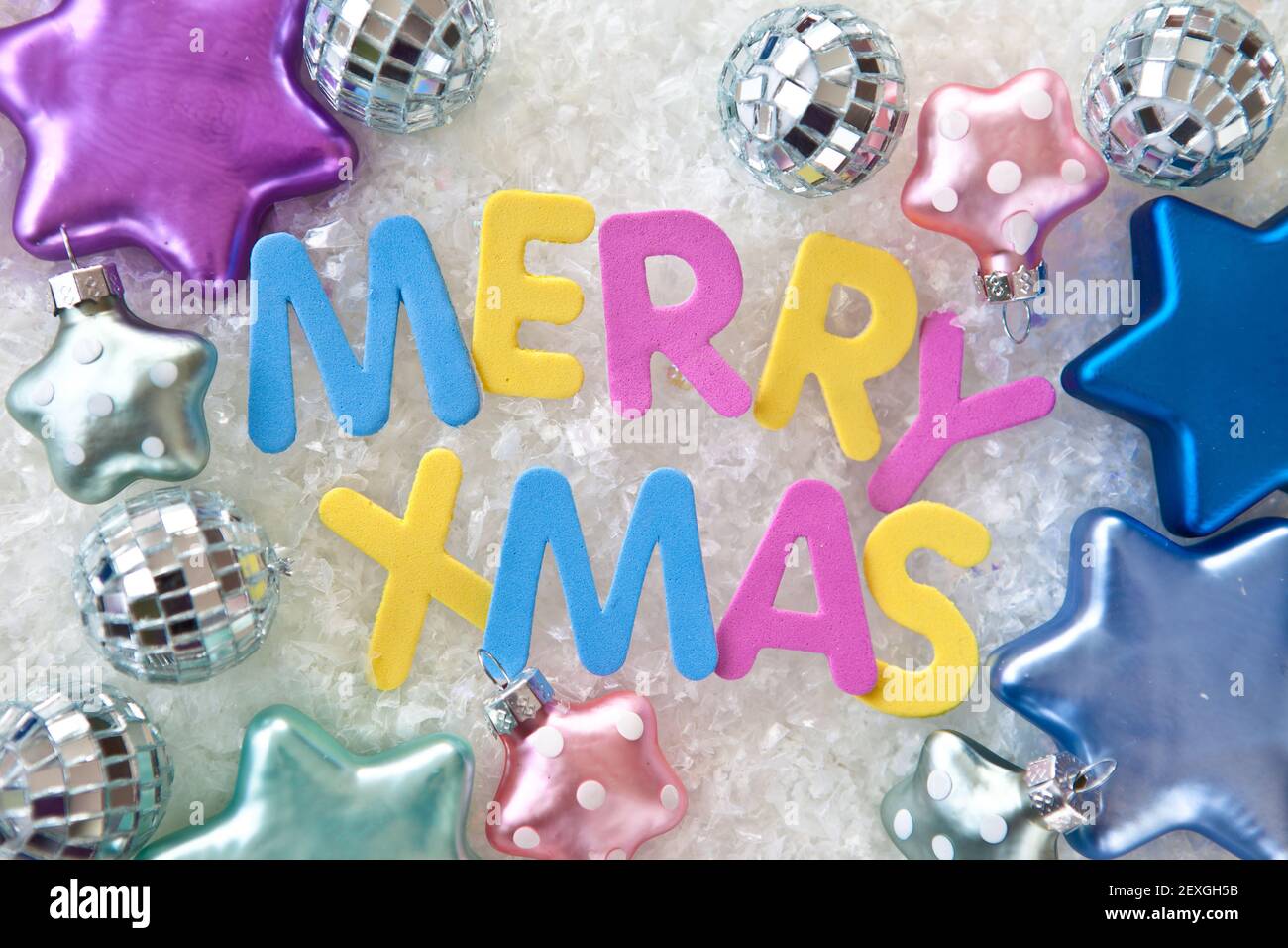 Merry Xmas in colorful letters Stock Photo - Alamy