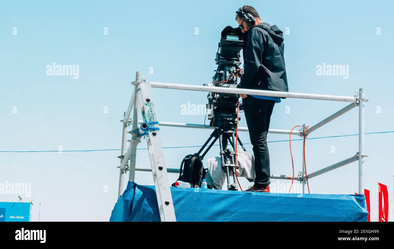 Operator working his equipment video hi-res stock photography and ...