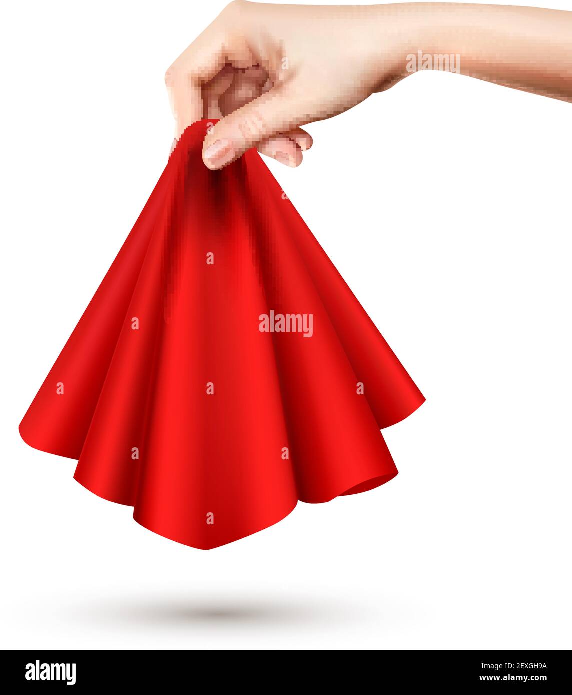 Hand holding drapery Stock Vector Images - Alamy