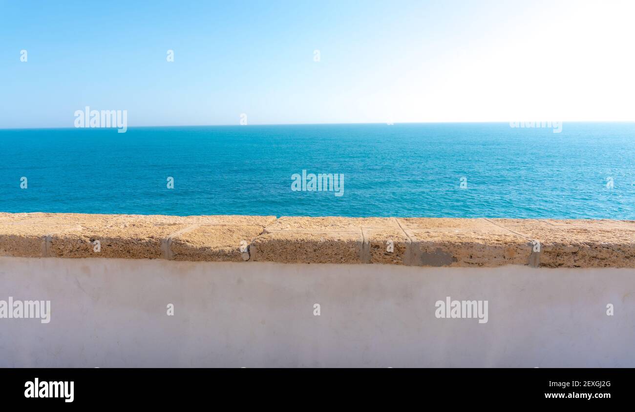 A beautiful view of the peaceful sea under the bright sky Stock Photo ...