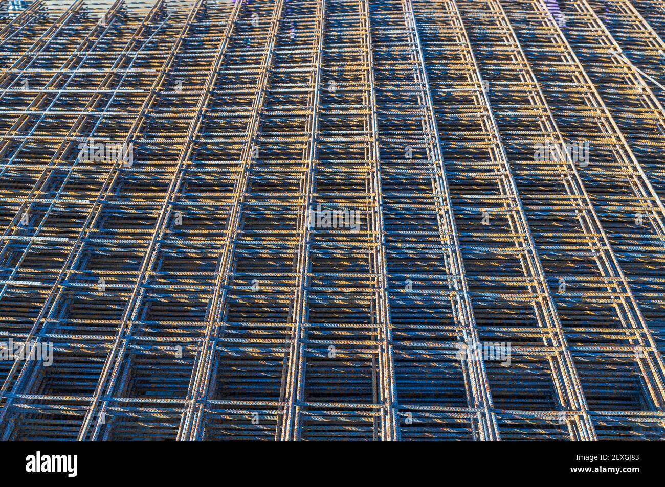 Close up view of steel reinforcement. Construction concept background ...