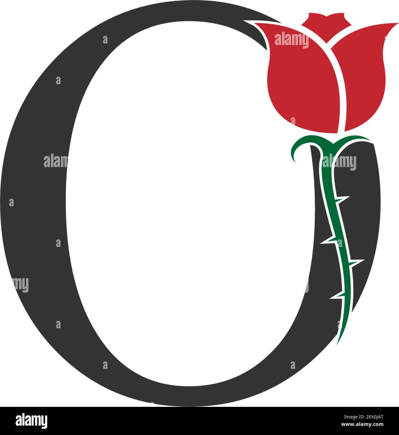 Letter O logo icon with rose design vector illustration Stock Vector ...
