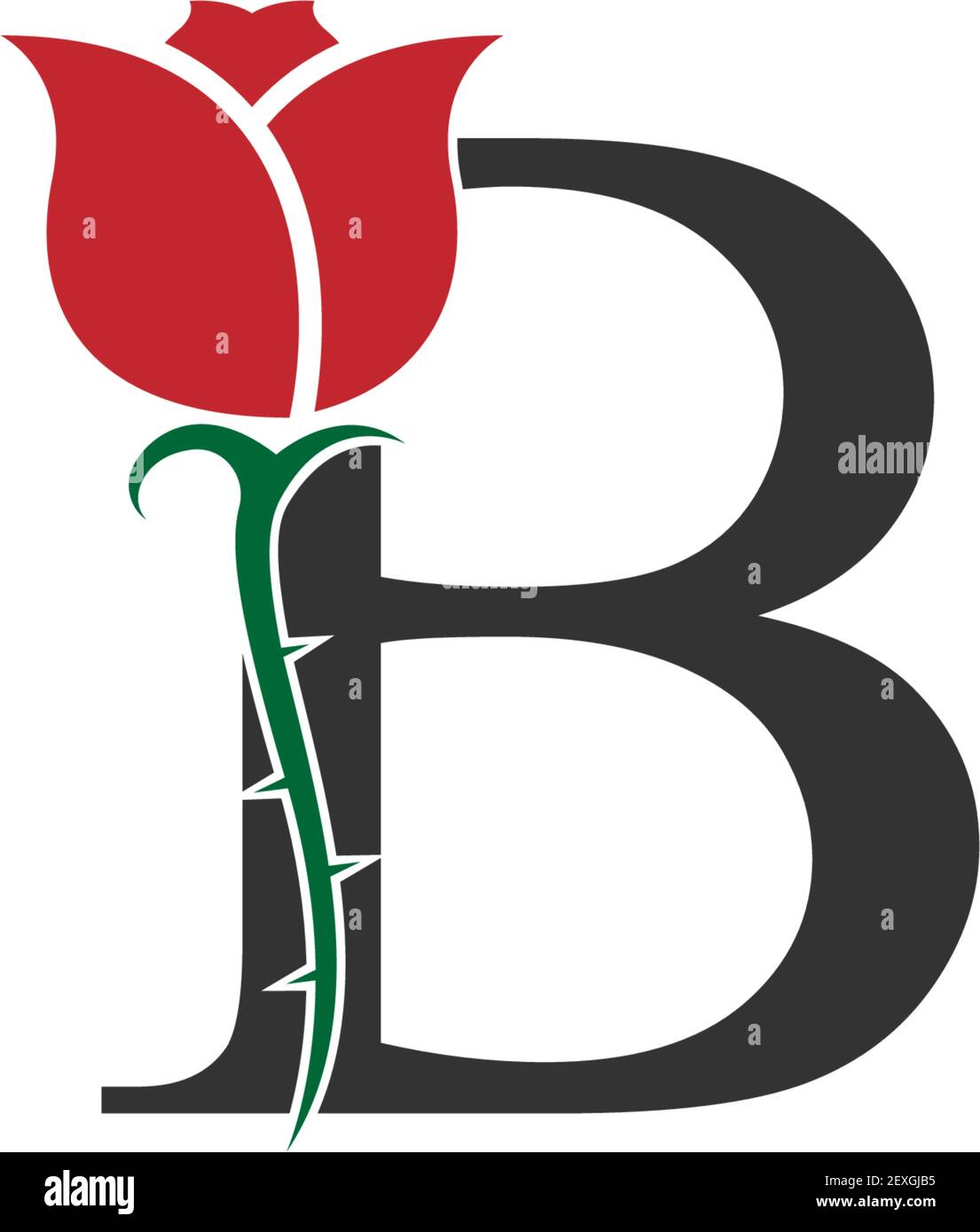 Letter B logo icon with rose design vector illustration Stock Vector ...