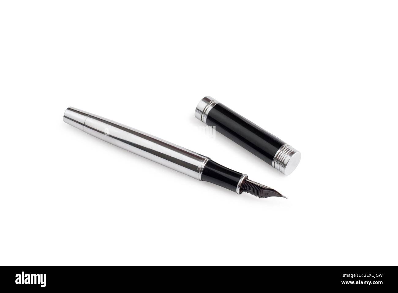 Silver writing ink pen Cut Out Stock Images & Pictures - Alamy