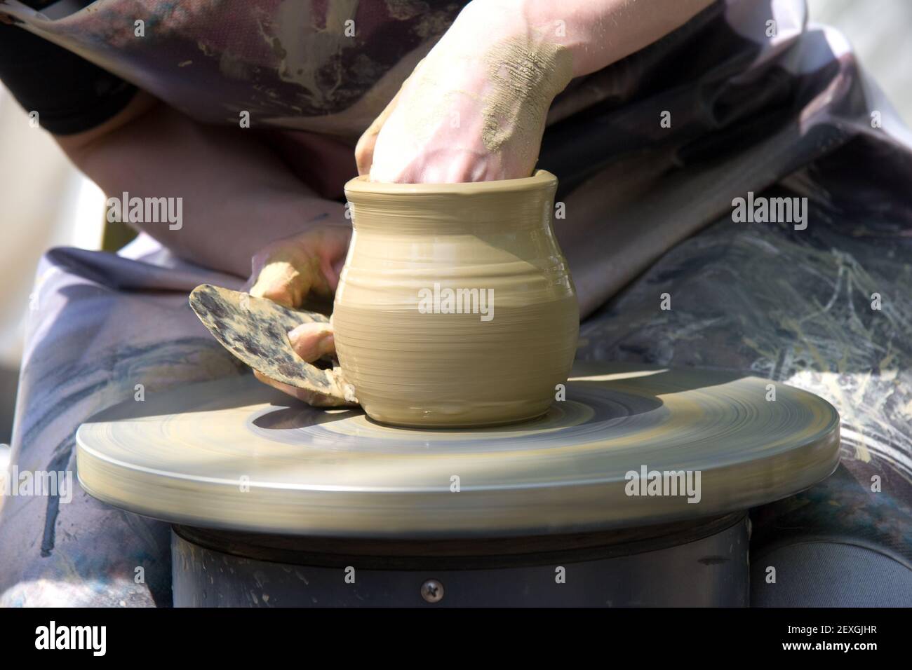 Manufacturing jug clay Stock Photo - Alamy