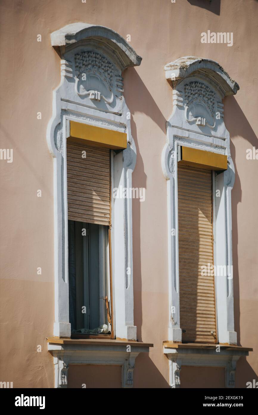 The arched glass windows set Stock Photo - Alamy