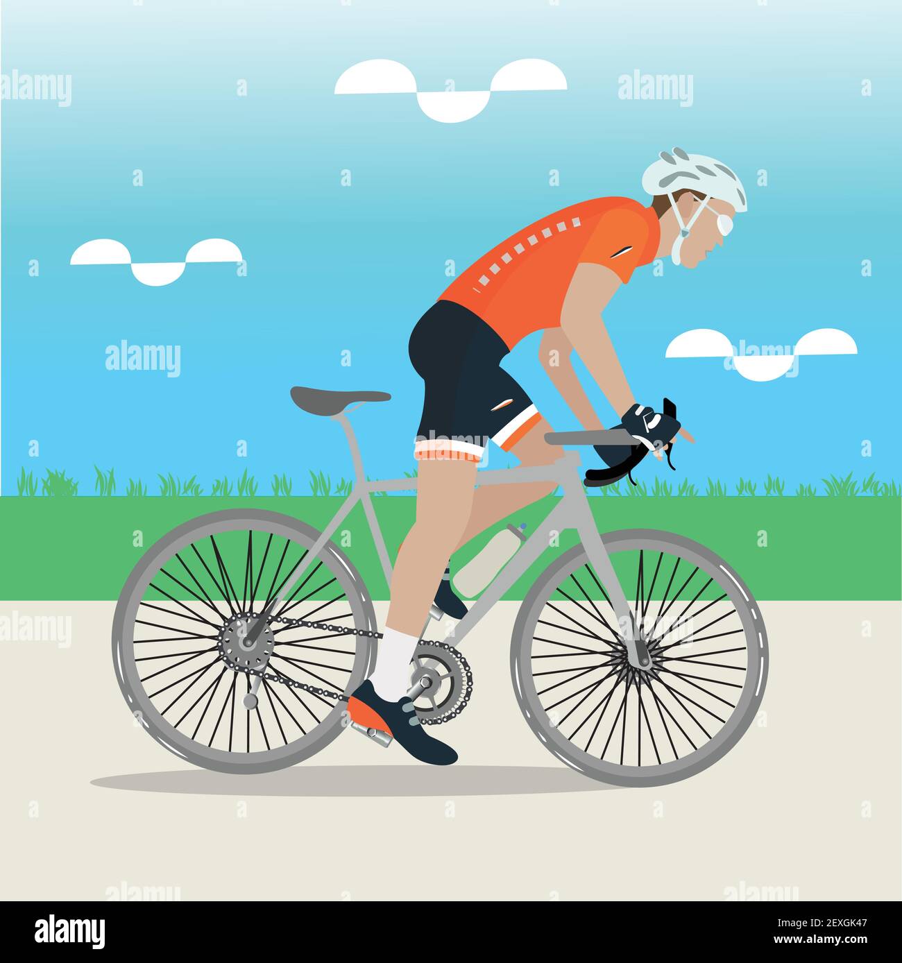 Ride bike man on bicycle Stock Vector Images - Alamy