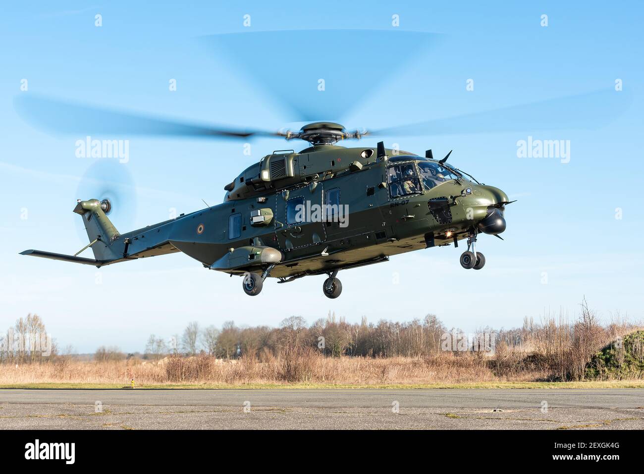 A NHIndustries NH90 TTH helicopter from the 18th Squadron of the Belgian Air Force Stock Photo ...