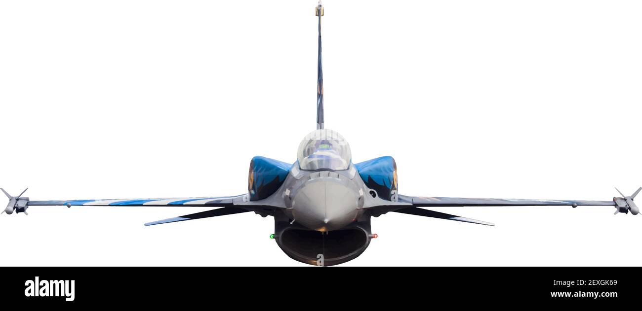 Photorealistic F-16 fighter jet aircraft vector illustration on ...