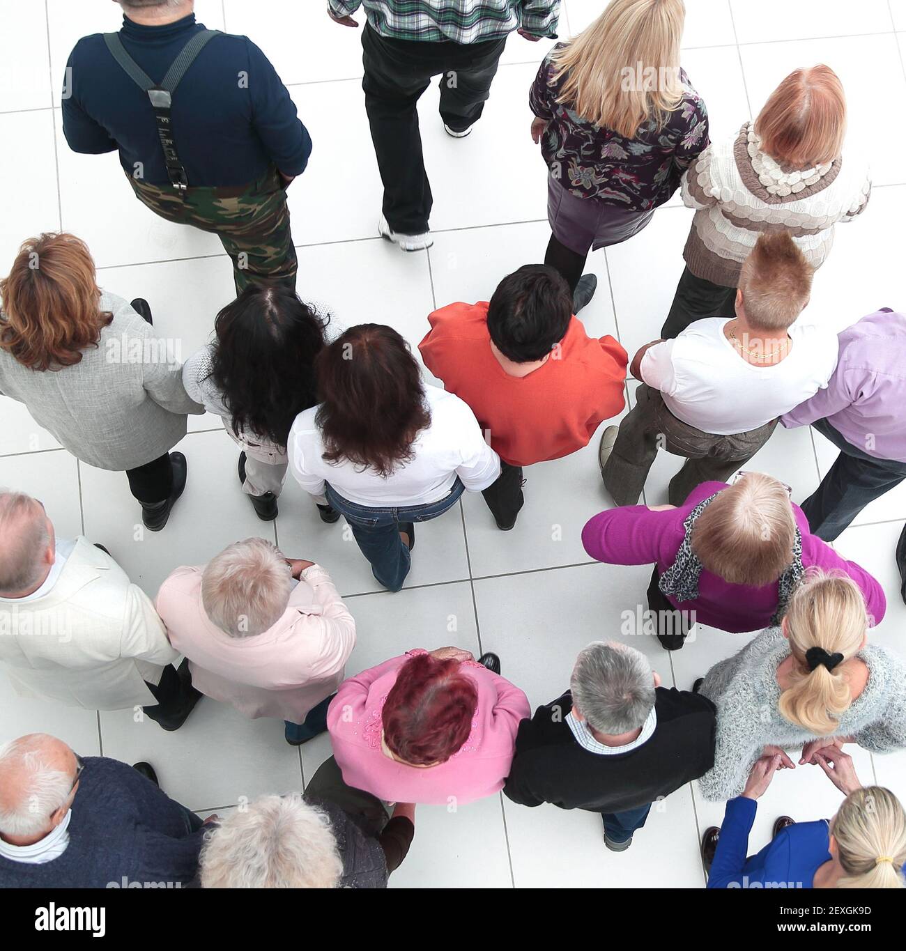 group of older people looking in the same direction Stock Photo - Alamy