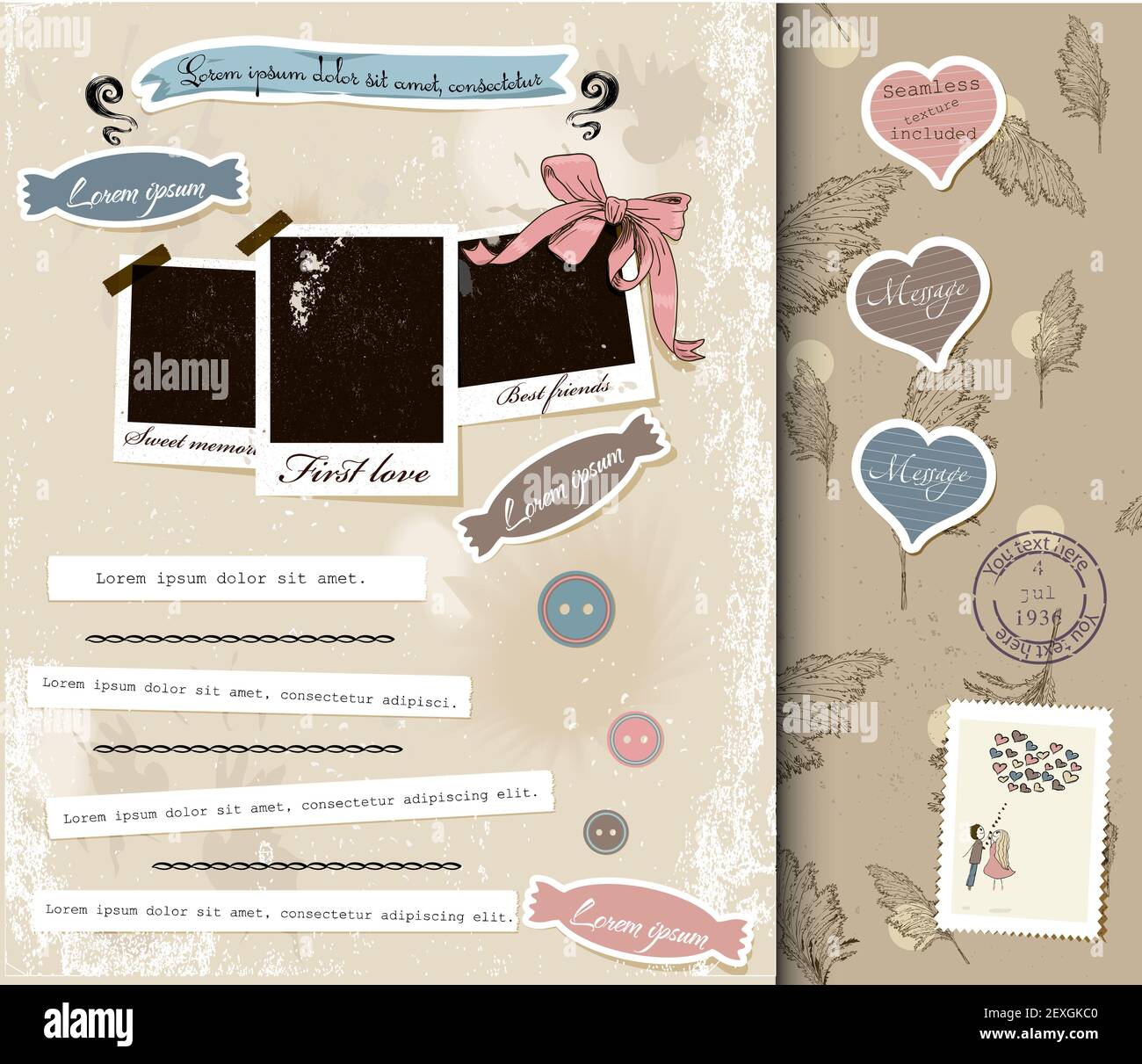 Vintage scrapbook hi-res stock photography and images - Alamy