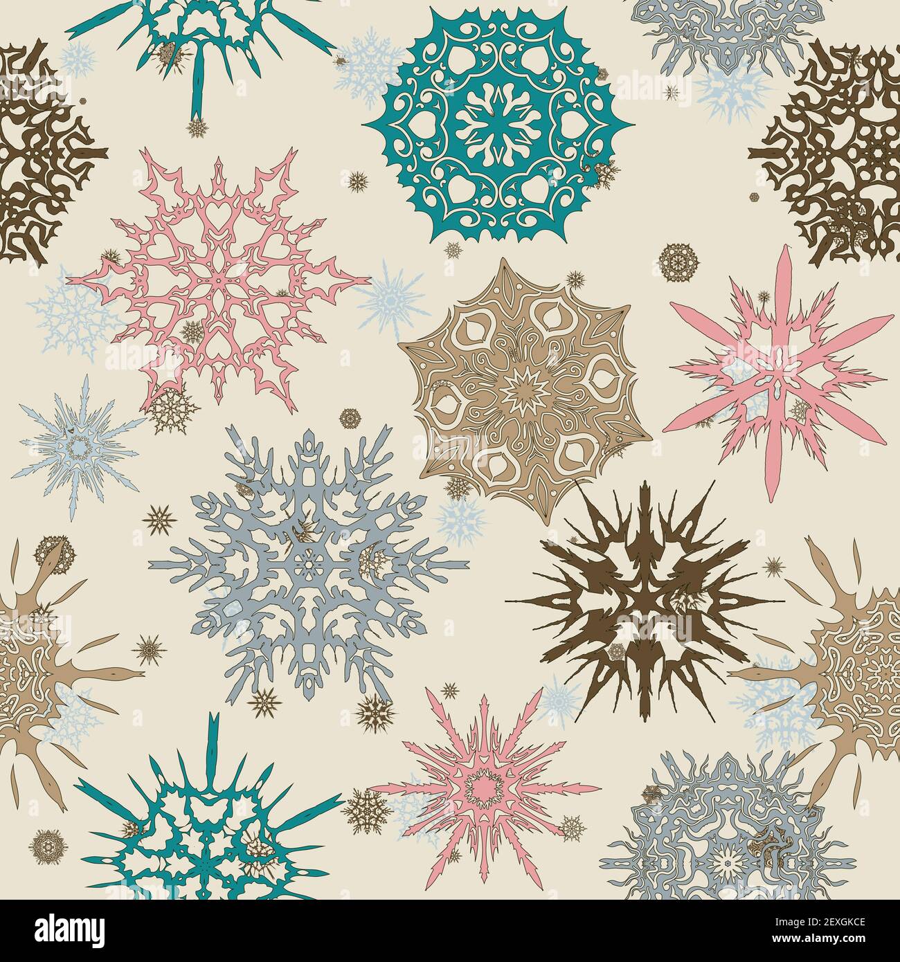 Seamless texture with snowflakes Stock Photo - Alamy