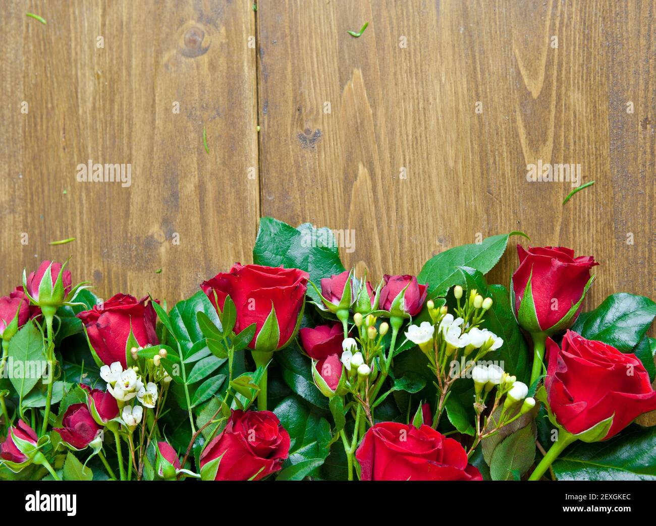 Rustic background with roses Stock Photo - Alamy