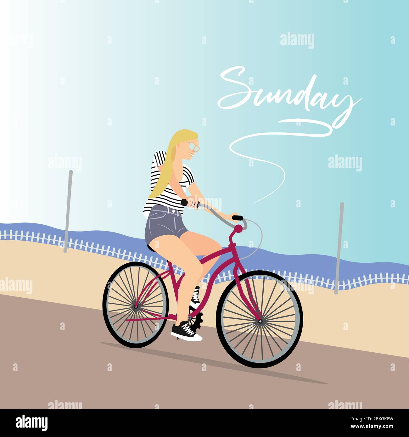 Female riding cycle Stock Vector Images - Alamy