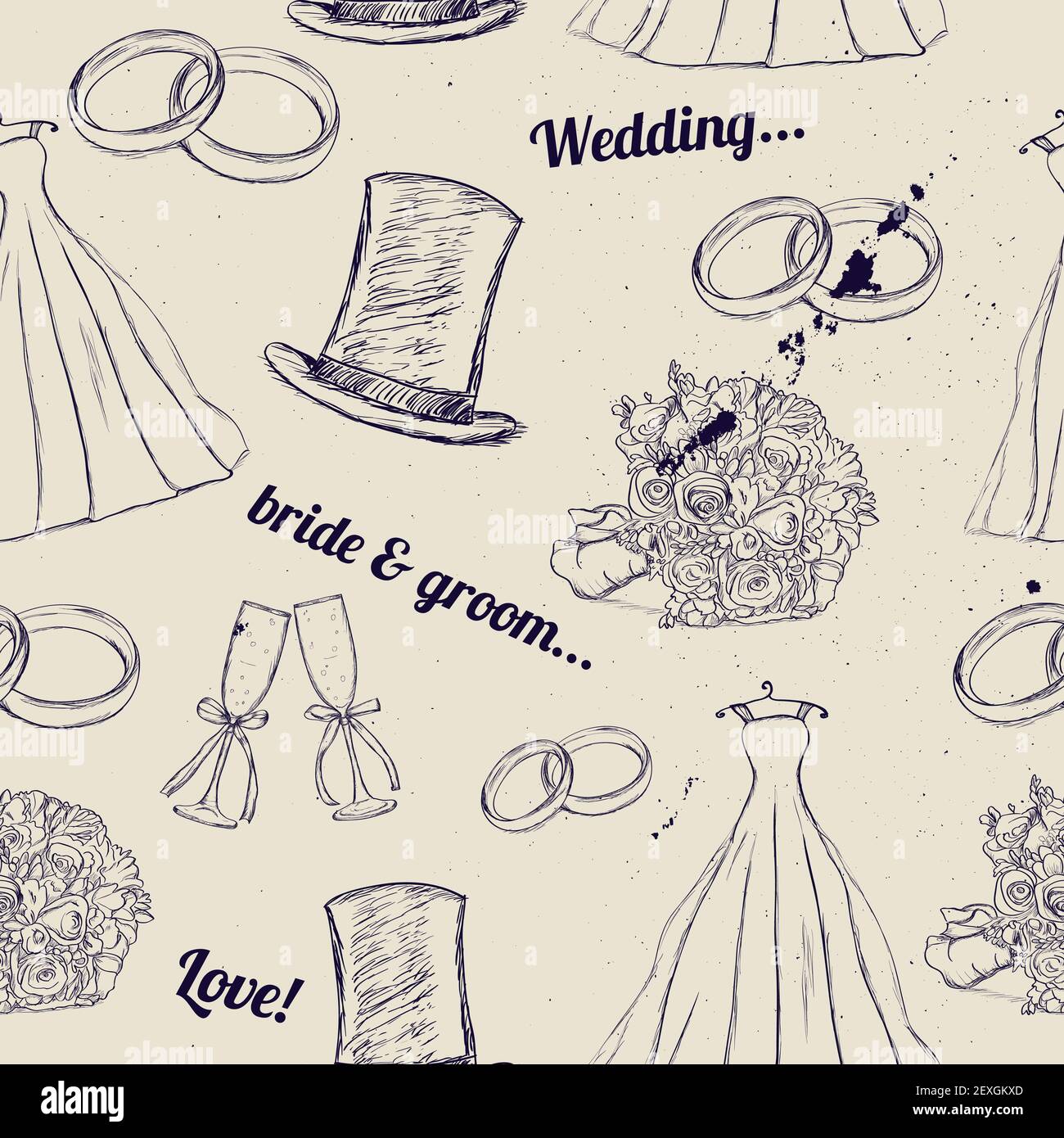 Vintage wedding seamless texture Stock Photo - Alamy