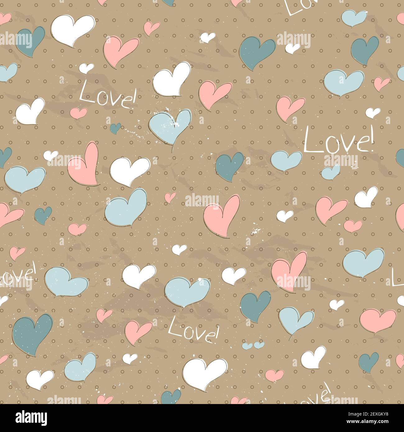 Vintage seamless texture with hearts Stock Photo - Alamy
