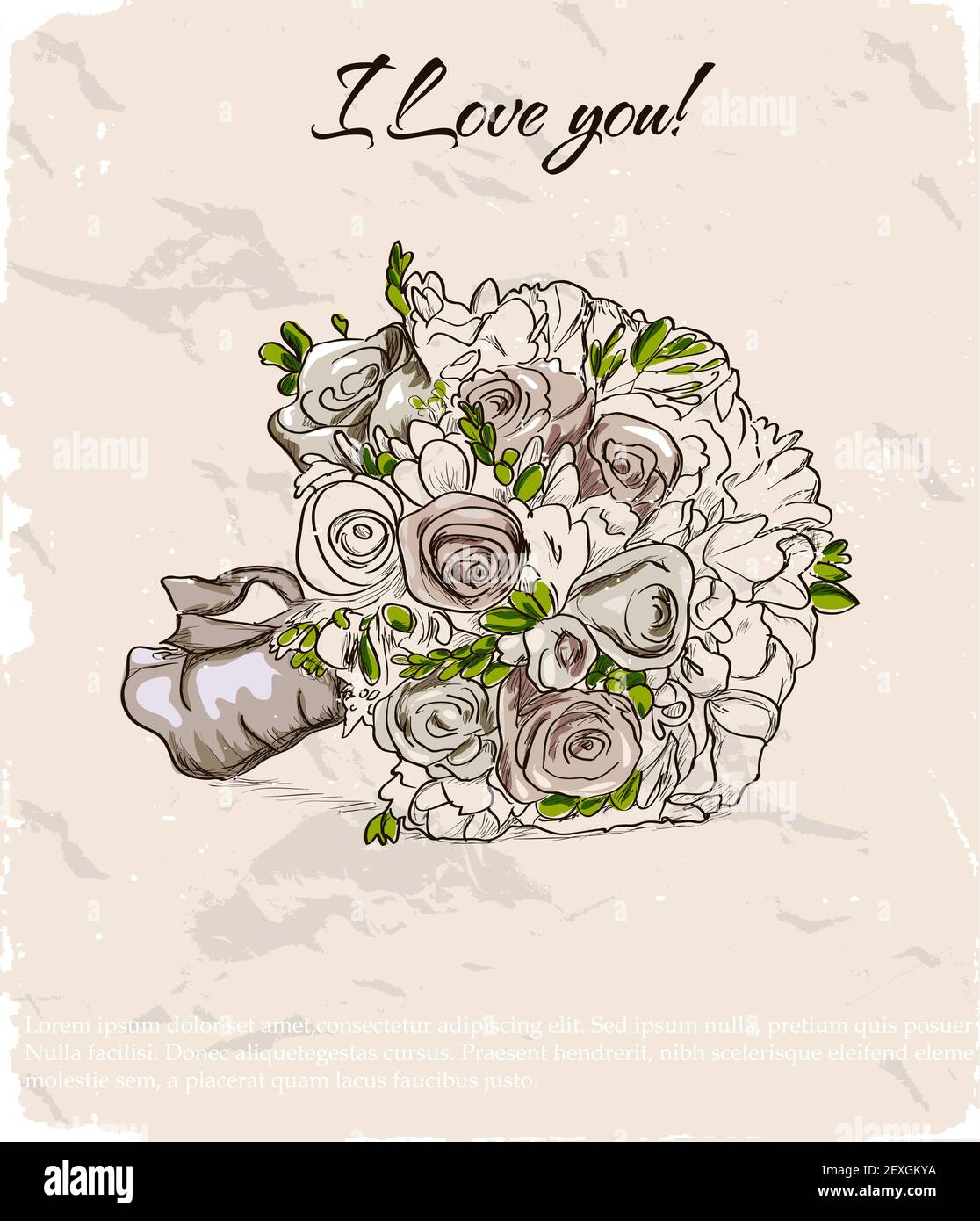 Hand drawn bouquet hi-res stock photography and images - Alamy