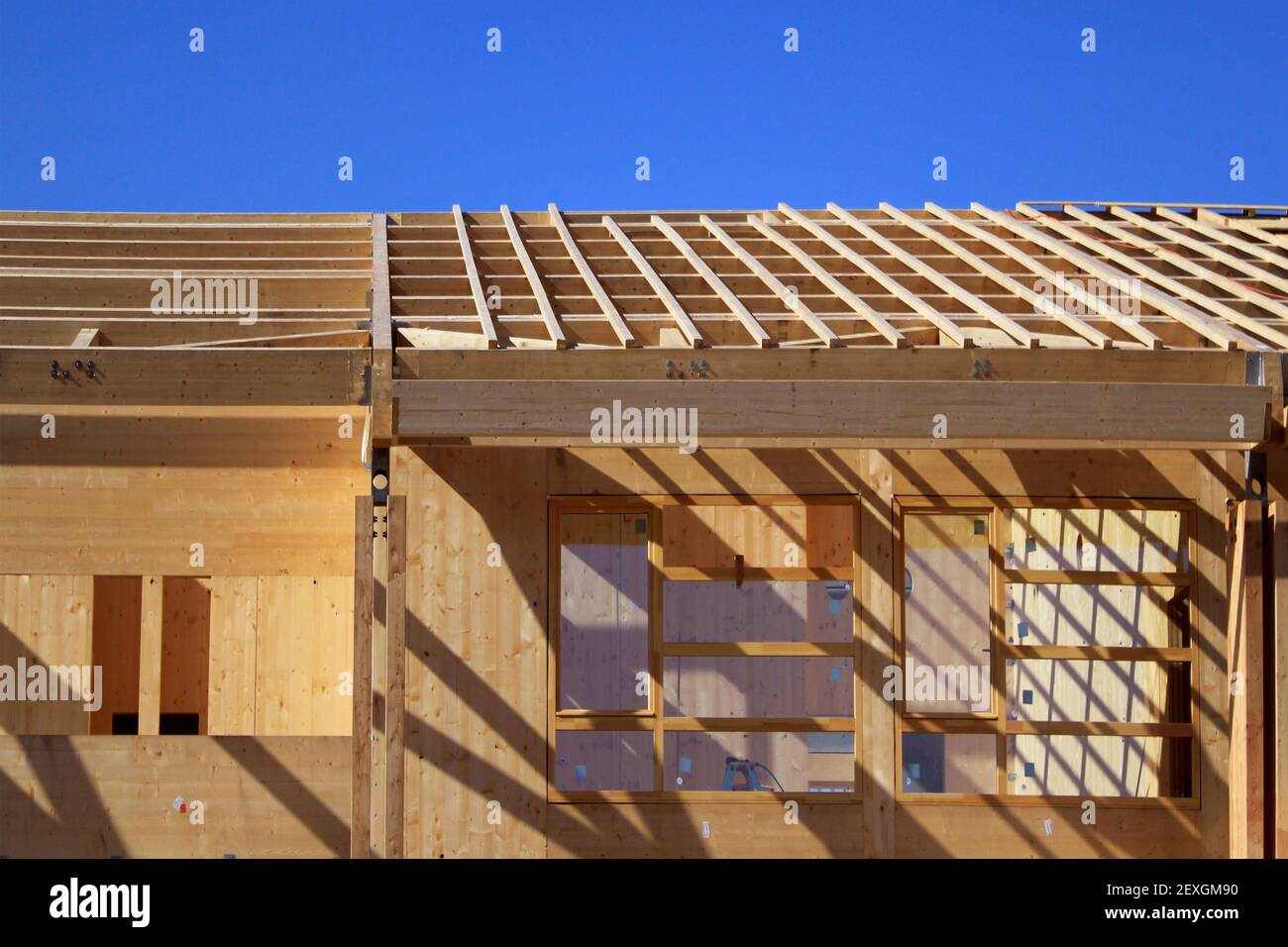 Wooden roof inside housing hi-res stock photography and images - Alamy