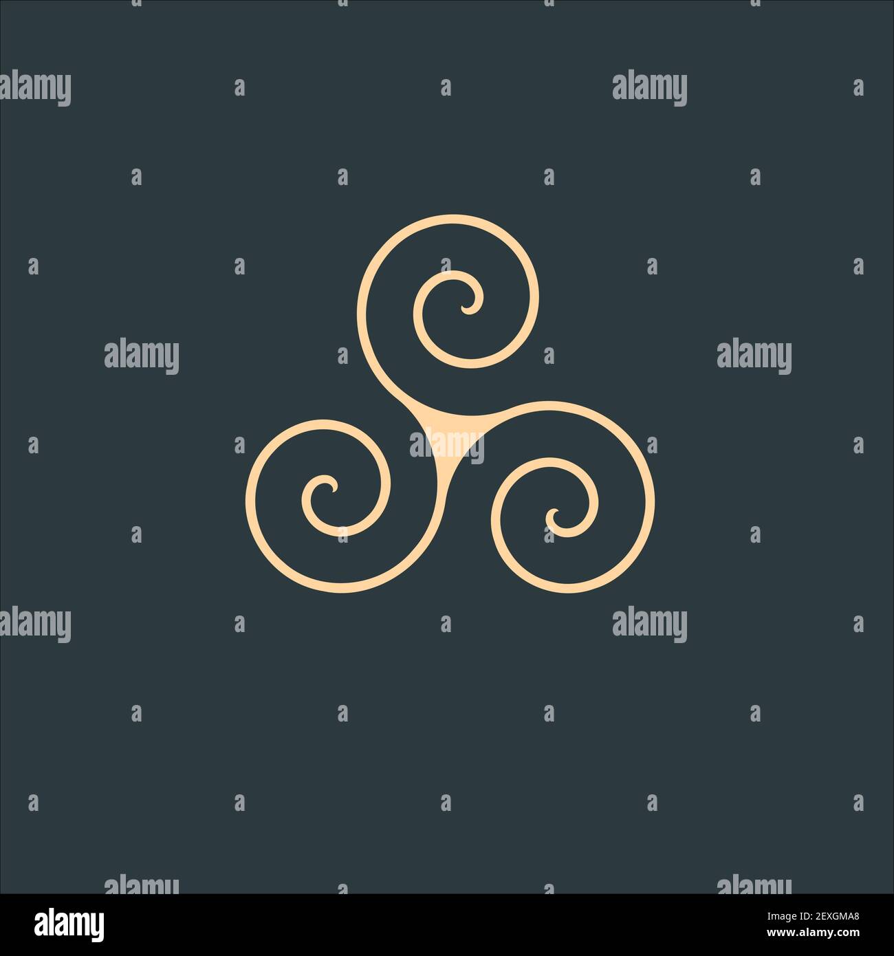 Geometric spiral twirl triangle unity abstract logo design. Technology ...